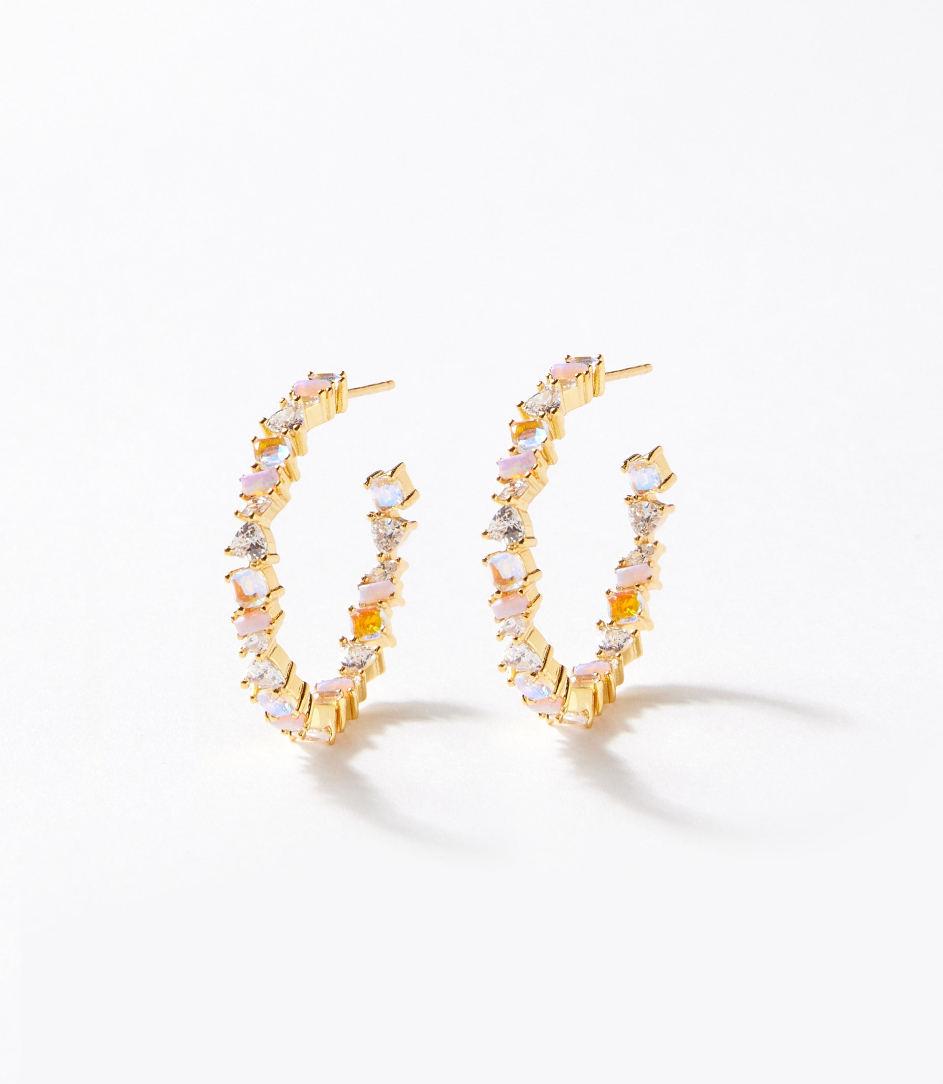 Pink Multi Gemstone Hoop Earrings | Karen Kane