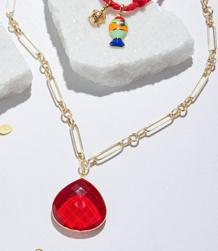 Ruby Ruby Quartz Pendant Necklace | Karen Kane